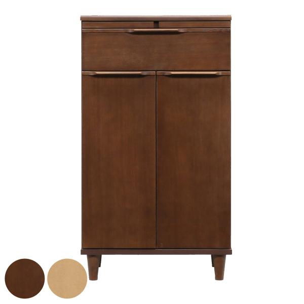 サイズ/約幅60×奥行42×高さ105.2cm内容量/1台付属品：可動棚2枚材質/天板・前板：天然木突板側板・棚板・背板：プリント化粧板塗装：ウレタン樹脂塗装種類/ブラウン、ナチュラル組立状態/完成品●様々な用途で使えるハイタイプのキャビネ...