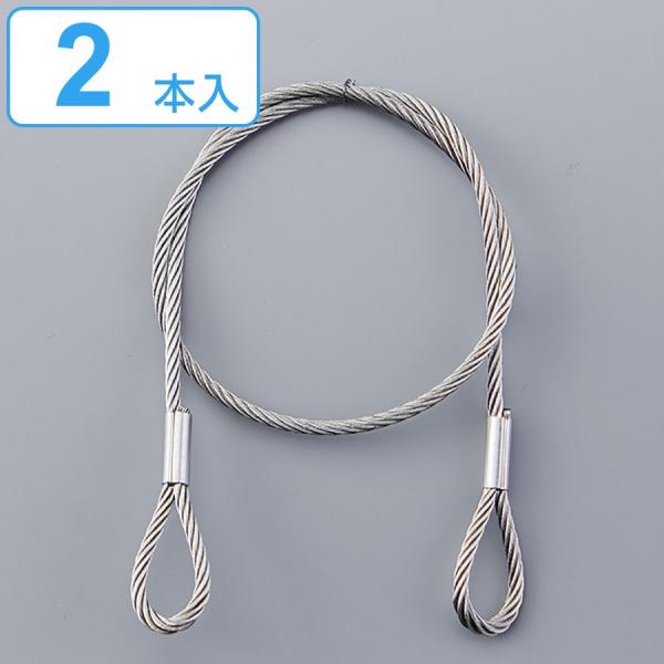 サイズ/約ロープ径0.3×長さ50cmリング内径：約1.5cm重量/約80g内容量/2本入材質/ステンレス生産国/日本製●オールステンレス製なので防錆に優れ、長持ちします。●天井に物を取り付けた際の脱落、落下防止に使用できるワイヤーです。ス...