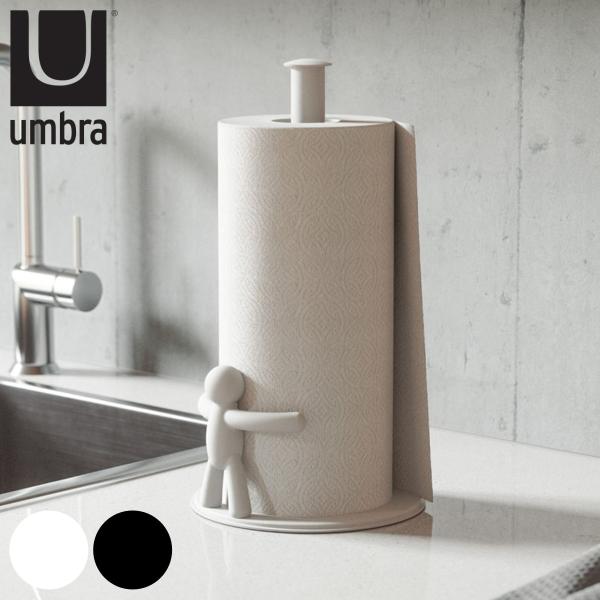 サイズ/約幅19×奥行18×高さ34cm内容量/1個材質/スチール種類/ホワイト、ブラック生産国/中国製●シンプルだけど、目を惹くUmbraオリジナルキャラクター、バディのキッチンペーパーホルダーです。●固定して使うホルダーではなく持ち運び...