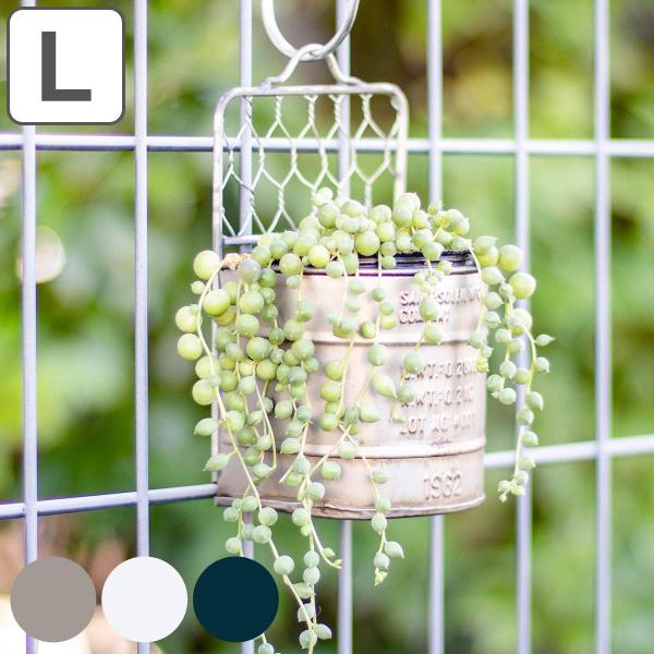 サイズ/約幅14×奥行10.5×高さ21.5cm内容量/1個材質/ブリキ、アイアン種類/メタル、ホワイト、ネイビー原産国/中国●ドラム缶モチーフのガーデンポケット　Lサイズ●置いても掛けても楽しめる●アンティーク調仕上げ●イメージに合わせて...