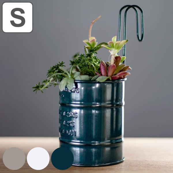サイズ/約幅7.5×奥行10×高さ17cm内容量/1個材質/ブリキ、アイアン種類/メタル、ホワイト、ネイビー原産国/中国●ドラム缶モチーフのフックポット　Sサイズ●置いても掛けても楽しめる●アンティーク調仕上げ●イメージに合わせて選べる3色...
