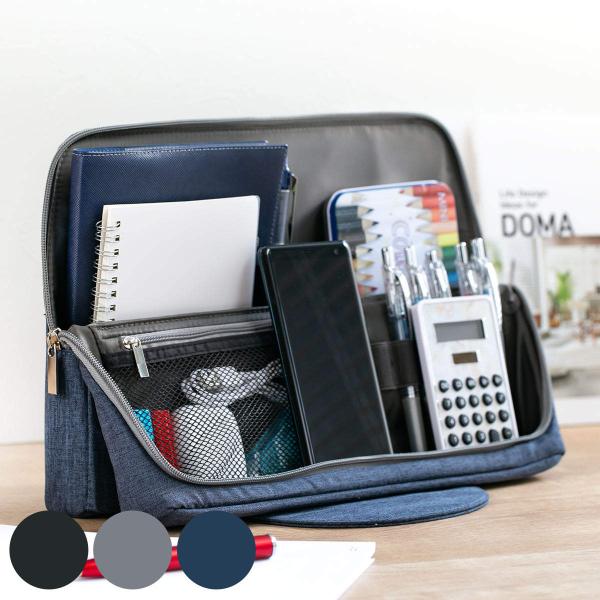 サイズ/外寸：約幅34×奥行6.5×高さ27cm内寸：約幅31×奥行3×高さ22cm内容量/1個材質/ポリエステル・磁石・PP・スチール種類/ブラック、グレー、ネイビー●A4ノート、12インチタブレットが入る大きさのバッグインバッグです。●...