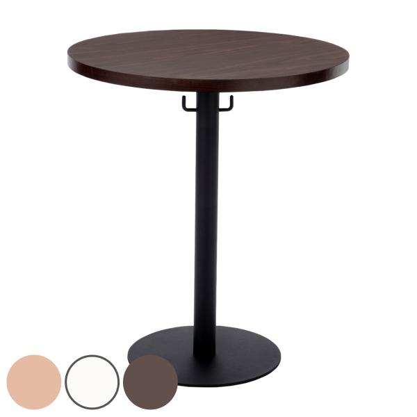 サイズ/約高さ70cm直径：約60cm重量/約12.5kg内容量/1台材質/天板：パーティクルボード25mｍ厚、PVC張り支柱：スチール、粉体塗装シルバーベース：スチール、粉体塗装シルバー種類/ナチュラル、ホワイト、ブラウン原産国/台湾組立...