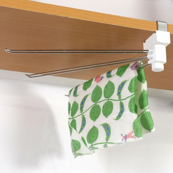 サイズ/約幅2.5×奥行28.2×高さ6cm重量/約140g内容量/1個材質/金属部：ステンレス樹脂部：ポリプロピレン、ナイロン生産国/中国製耐荷重/1本あたり約100g●吊戸棚下のスペースを有効活用できる●1本1本回転させられる●吊戸棚下...