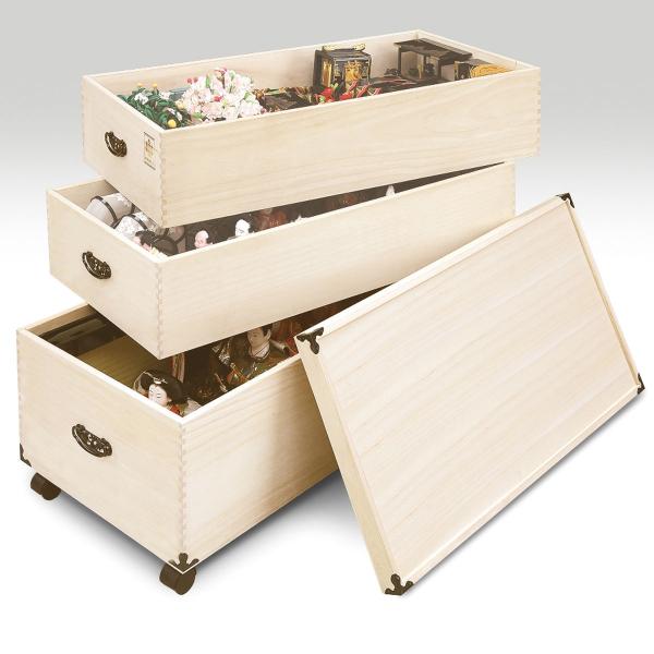 サイズ/約幅42×奥行82×高さ70cm重量/約9kg内容量/1台材質/本体：桐天然木集成材天板、底板：桐合板生産国/日本製引き出し段数/3段キャスター/付き組立状態/完成品（一部取付）梱包サイズ/幅45×奥行85×高さ72cmお届け梱包数...