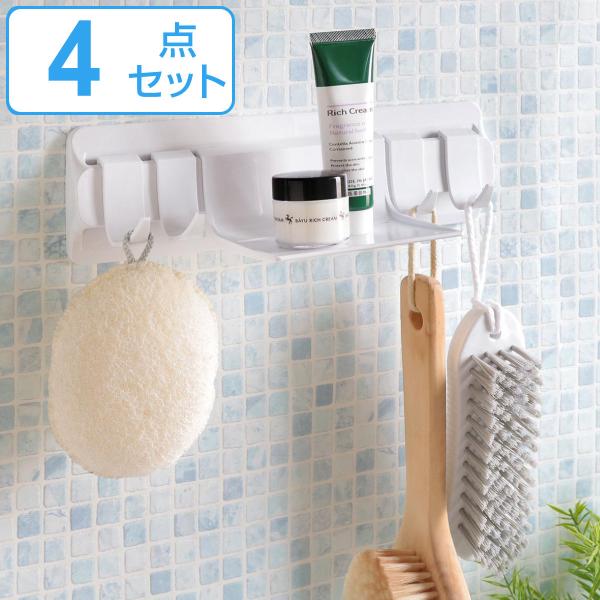 サイズ/粘着式ウォールバー：約幅29.8×奥行2.3×高さ8.5cmマルチフック：約幅2.5×奥行4.4×高さ5cmマルチトレイ：約幅13×奥行5.7×高さ9.9cm内容量/粘着式ウォールバー1個、マルチフック2個入り×2セット、マルチトレ...