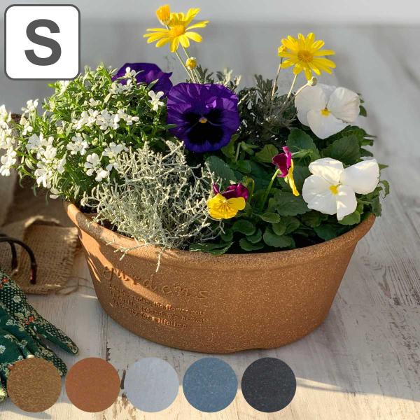 サイズ/約高さ12.1cm直径：約30cm容量/約6L内容量/1個材質/ポリプロピレン(木粉入り)種類/ナチュラル、素焼き、グレー、ネイビー、ブラック●やわらかな曲線と丸みのあるフォルムが特徴の浅型プランターです。●高低差を出した立体感のあ...