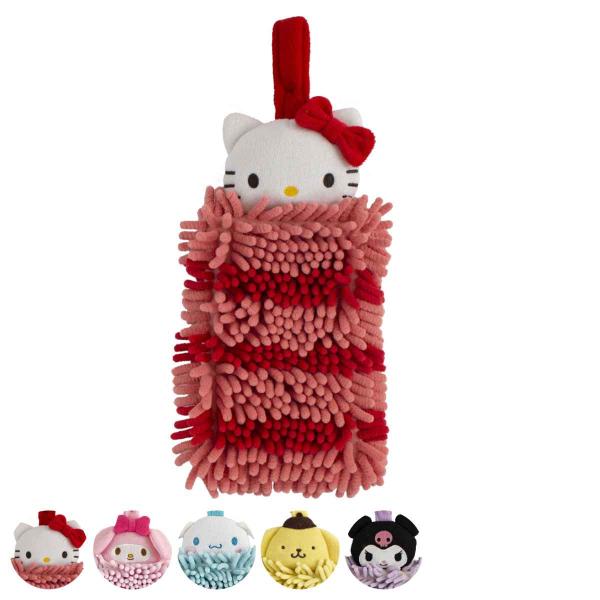 サイズ/約横13×縦36cm内容量/1個材質/ポリエステル100％種類/ハローキティ、マイメロディ、シナモロール、ポムポムプリン、クロミ生産国/中国製●サンリオキャラクターのマスコットが一体になったモールタオルです。●洗面台やキッチンなど水...