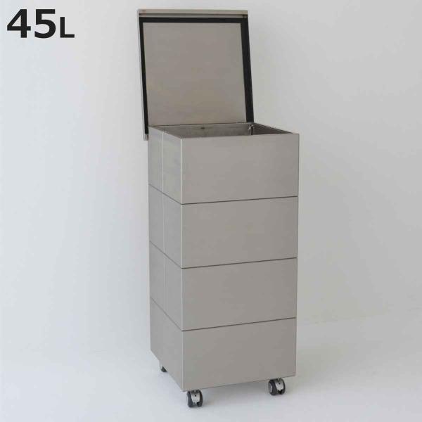 サイズ/約幅31.2×奥行34.8×高さ67cm重量/約10kg容量/約45L内容量/1個付属品：インナーペール、簡易分割用ハンガー、背面傷防止用スペーサー材質/ステンレス SUS304（18-8） ヘアーライン仕上げ、アルミニウム生産国/...