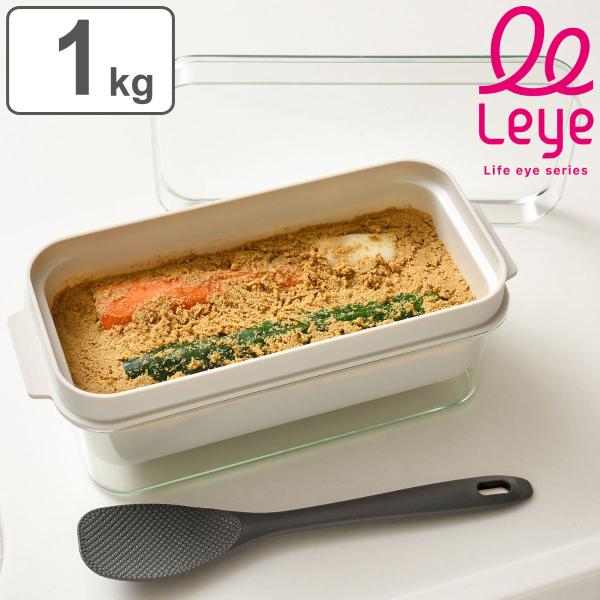 サイズ/約幅29.6×奥行13.2×高さ10.5cm重量/約560g容量/満水容量：外容器：約2.1L適正容量：内容器：ぬかどこ約1kg／外容器：約200ml内容量/1個付属品：しゃもじ材質/外容器・蓋：飽和ポリエステル樹脂内容器・しゃもじ...