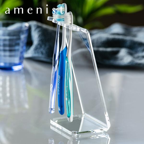 サイズ/約幅8.5×奥行7×高さ18cmアクリル厚さ 約5mm重量/約128g内容量/1個材質/アクリル生産国/日本製組立状態/完成品●アクリルの透明感が美しい歯ブラシスタンドです。●厚みのあるアクリル板を使用している為、安定感があり歯ブラ...