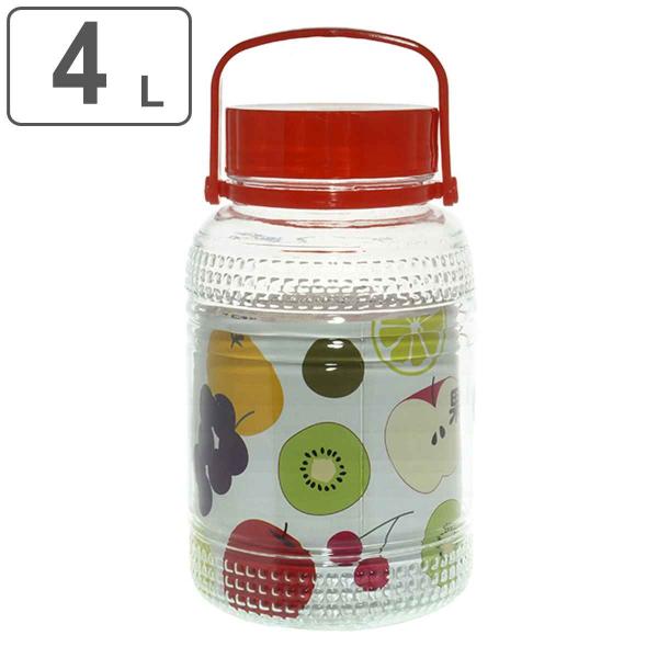 サイズ/約幅16.5×奥行16.5×高さ29cm重量/約1.75kg容量/約4L内容量/1個材質/本体：ソーダガラス蓋・吊手：ポリプロピレン中蓋：ポリエチレン生産国/中国製●ご自宅で梅酒や果実酒、らっきょうなどを漬けるのに最適な保存瓶です。...