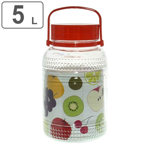 サイズ/約幅17.5×奥行17.5×高さ3.1cm重量/約1.85kg容量/約5L内容量/1個材質/本体：ソーダガラス蓋・吊手：ポリプロピレン中蓋：ポリエチレン生産国/中国製●ご自宅で梅酒や果実酒、らっきょうなどを漬けるのに最適な保存瓶です...