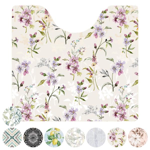 サイズ/約横60×縦55cm厚さ：約0.1cm内容量/1枚材質/塩化ビニル樹脂種類/グラス、オーナメント、レモン、サラサ、クリスタル、ラメット、シレーヌ、リエール生産国/中国製●汚れてもサッと拭けてお手入れが簡単なトイレマットです。●プリン...