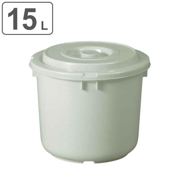 サイズ/約高さ28cm直径：約33.5cm容量/約15L内容量/1個付属品：押し蓋材質/本体・蓋：ポリエチレン押し蓋：ポリプロピレン生産国/日本製●お手軽に本格的な漬物作りができるプラスチック製の漬物容器15型（押し蓋付き）です。●プラスチ...