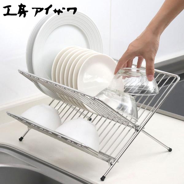 サイズ/使用時：約幅33×奥行32.5×高さ21cm折りたたみ時：約幅34.5×奥行32.7×高さ2.5cm内容量/1個材質/18-8ステンレススチール生産国/日本製●老舗道具店・工房アイザワのプレートスタンドです。●無駄を省いたスッキリと...