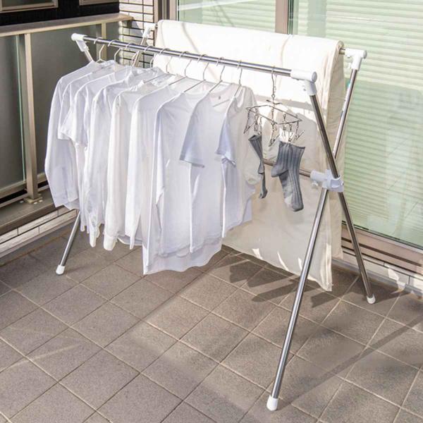 サイズ/約幅128×奥行76×高さ115cm収納時：幅128×奥行8×高さ130cm重量/約3.3kg内容量/1台材質/パイプ：ステンレス巻きスチールパイプ　直径2.94、直径2.54cm部品：ABS樹脂・PP樹脂金属部品：スチール（メッキ...