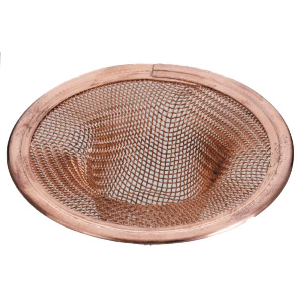 サイズ/約高さ2.5cm直径：約7cm適応する排水口サイズ：約口径4.5〜6cm重量/約20g内容量/1個材質/銅生産国/日本製●排水口に流れるゴミをキャッチする、純銅製の排水栓ネットです。●排水口にポンと被せるだけで簡単にお使いいただけま...