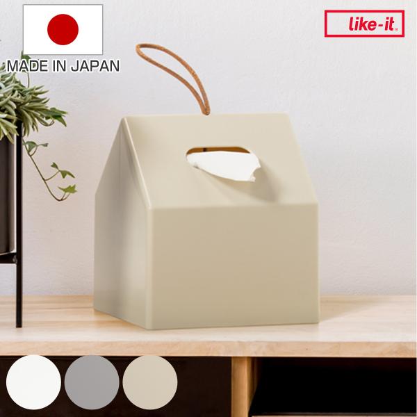 サイズ/約幅14.5×奥行14×高さ16.5cm重量/約370g内容量/1個材質/本体、フタ、軸：スチロール樹脂ストラップ：本革すべり止め：ポリウレタン種類/ホワイト、グレー、ベージュ生産国/日本製●シンプルな形状で生活感を軽減できるティッ...