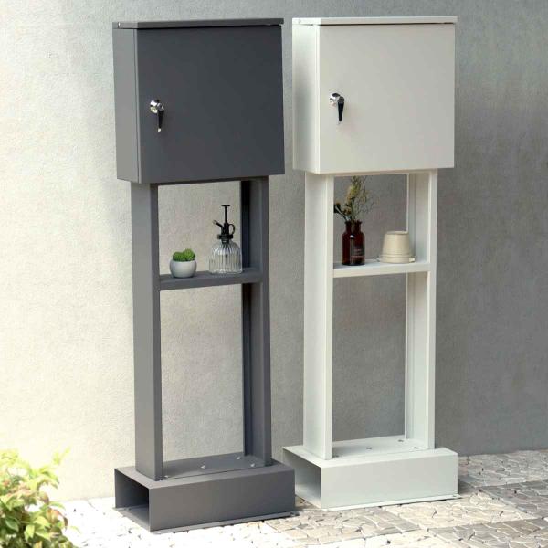 サイズ/約幅36×奥行28×高さ114.5cm投函口：約幅32.9×奥行3.4cm取出口：約幅33×奥行12.9×高さ31.3cm重量/約9.9kg内容量/1台付属品：スペアキー1本、アンカーボルト材質/金属（鉄）塗装：粉体塗装種類/ダーク...