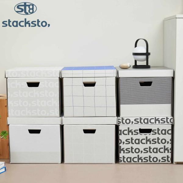 サイズ/約幅32.5×奥行37.5×高さ28cm内容量/1個材質/本体：リサイクル紙100％パッケージ：PP種類/シェイプホワイト、シェイプブラック、プレイドホワイト、プレイドブルー、ロゴホワイト、ロゴブラック組立状態/お客様組立品●前面が...