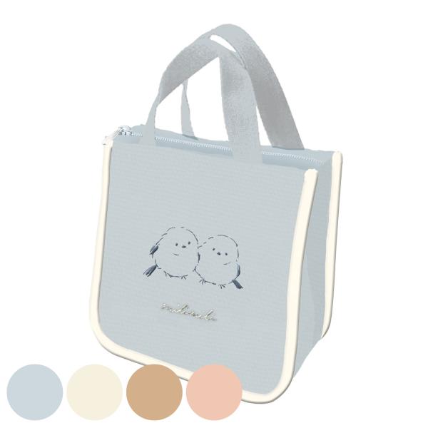 サイズ/約幅25×奥行12.5×高さ24cm内容量/1個材質/コットン、アルミ、合皮、亜鉛合金種類/シマエナガ、ウサギ、クマ、ネコ●ステンレスボトルが立てたまま入るランチバッグです。●可愛いアニマルベイビー柄がプリントされています。●ファス...
