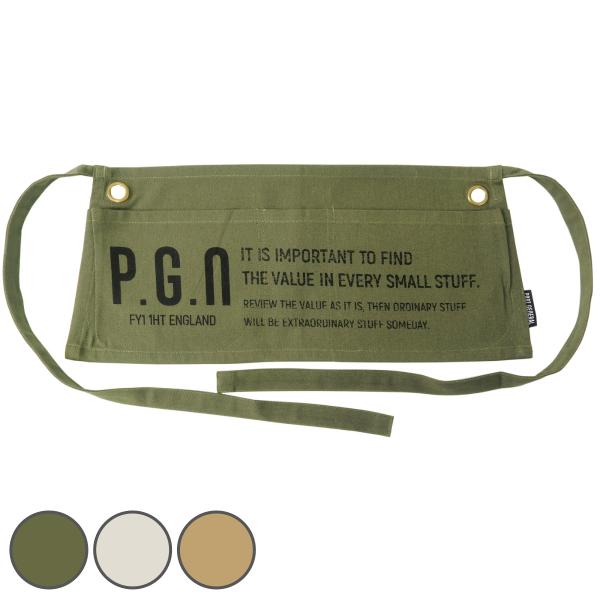 サイズ/約横46×縦19cm内容量/1枚材質/コットン、スチール種類/オリーブ、オフホワイト、サンドベージュ生産国/インド製●普段使いのファッションアイテムとしてもお洒落なショーティーエプロンです。●ミリタリーテイストにビンテージ感がプラス...