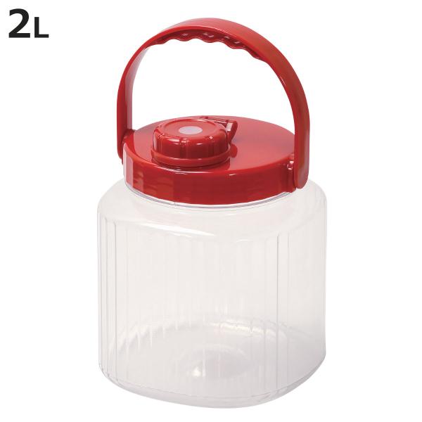 サイズ/約奥行14×高さ17cmハンドル含まない幅 約14cm重量/約337g容量/約2L内容量/1個材質/本体：PET樹脂蓋・キャップ・ハンドル：ポリプロピレンパッキン・調整弁：シリコーンゴム生産国/日本製パーツ別耐熱温度/本体：60度、...