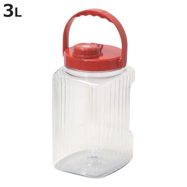 サイズ/約奥行13×高さ24cmハンドル含まない幅 約14.5cm重量/約417g容量/約3L内容量/1個材質/本体：PET樹脂蓋・キャップ・ハンドル：ポリプロピレンパッキン・調整弁：シリコーンゴム生産国/日本製パーツ別耐熱温度/本体：60...