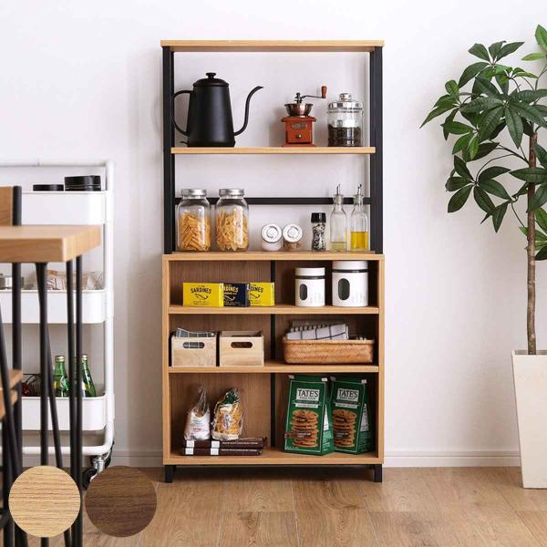 サイズ/約幅60×奥行22×高さ120cm重量/約13kg内容量/1台材質/本体：スチール・MDF表面加工：粉末塗装・PVC種類/シャビーオーク、ウォールナット棚板1枚あたり耐荷重/上段・中段：5kg下段：10kg組立状態/お客様組立品梱包...