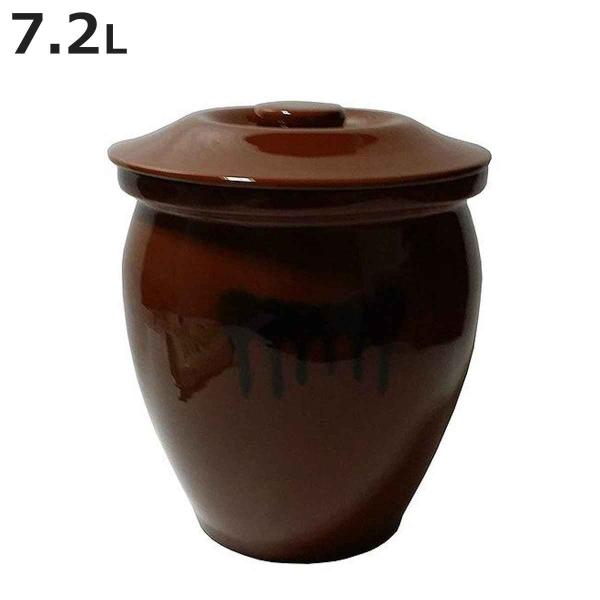 サイズ/外寸：約高さ27.5cm直径：約26cm内寸：約高さ25.4cm内径：約20.5cm容量/約7.2L内容量/1個材質/陶器生産国/中国製●味わい深く、昔ながらのフォルムと色合いの趣きのある丸かめです。●ぬか漬けや味噌作り、梅干作りの...
