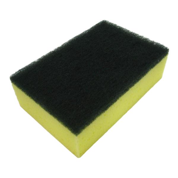サイズ/約幅10×奥行15×高さ4.5cm重量/約19g内容量/1個材質/ナイロン不織布（研磨材入）ポリウレタンフォーム生産国/日本製●ナベ・鉄器・食器洗い用の2層タイプのスポンジです。●大きいサイズなので業務用に適しており、大型の調理器具...