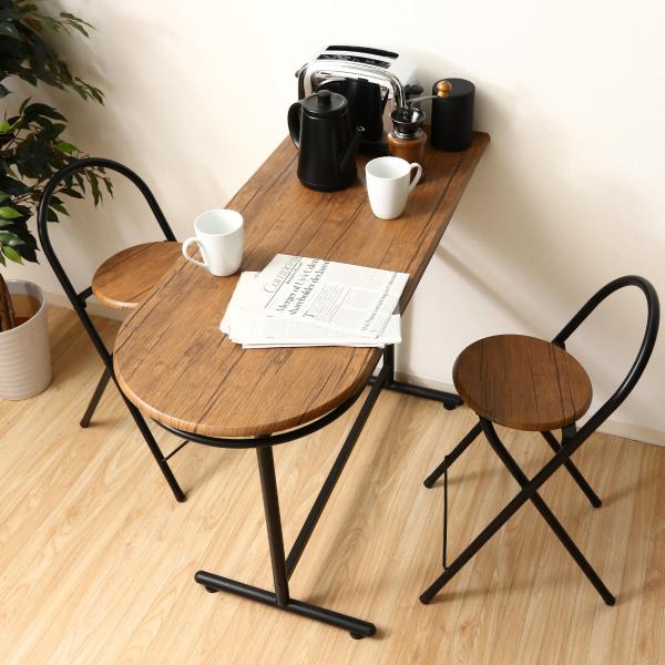 サイズ/テーブル：約幅110×奥行47×高さ86.5cmチェア：約幅38.5×奥行46×高さ80cm座面高：58cm内容量/テーブル1台チェア2脚材質/テーブル天板・チェア座面：合成樹脂化粧繊維板テーブルフレーム・チェアフレーム：鋼（エポキ...