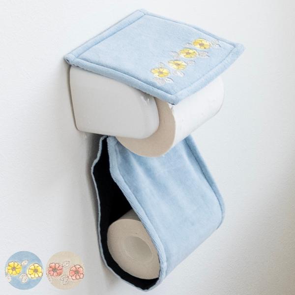 サイズ/内容量/1枚材質/本体：綿75％、ポリエステル25%成型部品：ポリプロピレン種類/ブルー、ベージュ生産国/中国製●生き生きとした花が咲いてどこか懐かしさを感じる「フローリア」シリーズのペーパーホルダーカバーです。●直径約12cmまで...