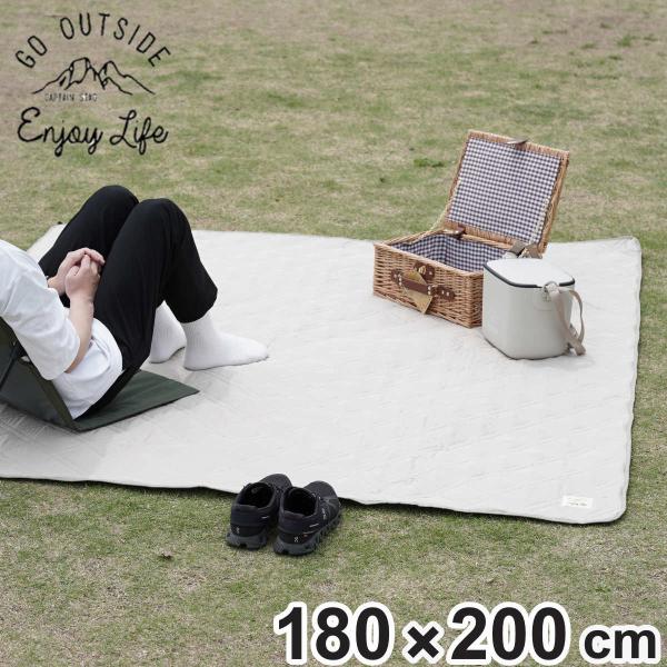 サイズ/約横200×縦180cm内容量/1枚材質/本体表面：ポリエステル（撥水加工）中綿：ポリエステル裏面：ポリエチレンシート（アルミ蒸着）ベルト：ポリプロピレン生産国/中国製●厚手のキルティングを使用したレジャーシートです。●優しい座り心...