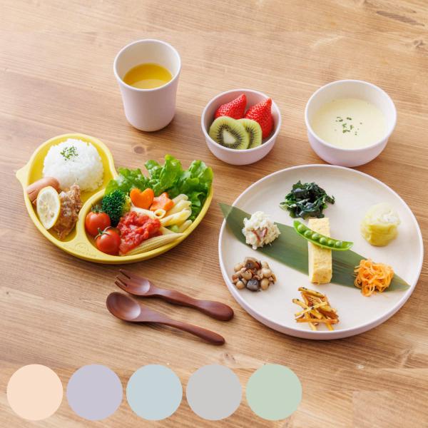 サイズ/丸小鉢（小）：約幅9.5×高さ4.3cm丸小鉢（大）：約幅10.7×高さ5.0cm23cm丸皿：約幅23.0×高さ2.4cmコップ：約直径8.1×高さ8.7cmヒヨコ型仕切り皿：約幅24×奥行18×高さ2.2cm重量/約1096g内...