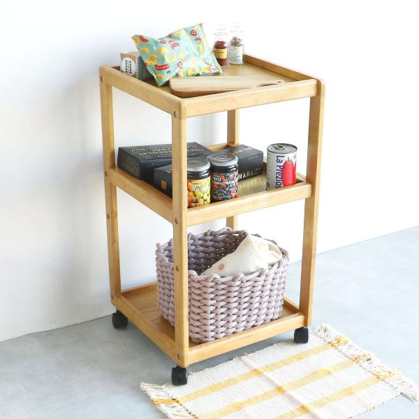 サイズ/約幅40×奥行40×高さ72cm重量/約5.5kg内容量/1台材質/フレーム：天然木（ラバーウッド材）底板：天然木化粧繊維板（アッシュ材）ラッカー塗装カラー/ナチュラル生産国/ベトナム製キャスター/付き棚板1枚あたり耐荷重/5kg組...