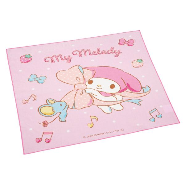 サイズ/約横43×縦43cm内容量/1枚材質/綿100％生産国/日本製●マイメロディがデザインされた43×43cmのランチクロスです。●お弁当箱を包んだり、ランチョンマット（ナフキン）としてご使用いただけます。●給食当番や、調理実習の時には...