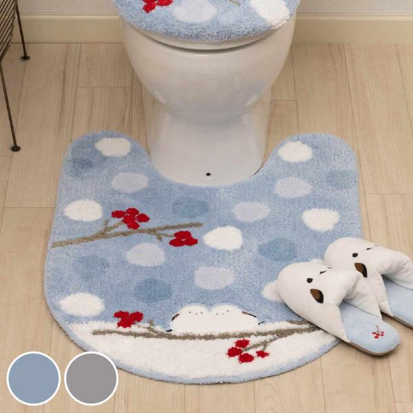 サイズ/約横60×縦80cm内容量/1枚材質/ポリエステル95％、アクリル5％種類/ブルー、グレー生産国/中国製洗濯/洗濯機使用可能乾燥機/使用不可床暖房/ホットカーペット/非対応滑り止め/加工あり●雪の妖精とも呼ばれる可愛らしい小鳥「シマ...