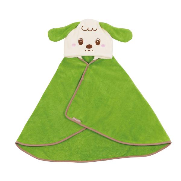 サイズ/約横108×縦92cm内容量/1枚材質/本体：ポリエステル80%、ナイロン20%生産国/中国製●フード付きですっぽり体を覆えるため動き回るお子様の体を拭きやすいバスポンチョです。●優しい肌触りのマイクロファイバー生地がしっかり吸水し...