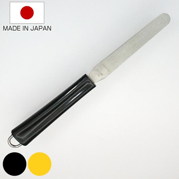 サイズ/約幅21.3×奥行2.3×高さ1.2cm重量/約27g内容量/1本材質/ヘッド：ステンレス刃物鋼にダイヤモンド電着加工ハンドル：ポリプロピレンフック・口金：ステンレススチール種類/ブラック、イエロー生産国/日本製パーツ別耐熱温度/ハ...