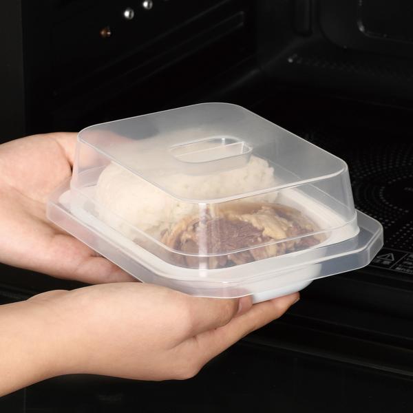 サイズ/約幅19.6×奥行13.3×高さ4.5cm内容量/1個材質/ポリプロピレン生産国/日本製耐熱温度/140度耐冷温度/-20度●忙しい日のずぼら調理に便利な、パックご飯用のプラスチックカバーです。●トレー容器内でご飯を2つ折りにした時...