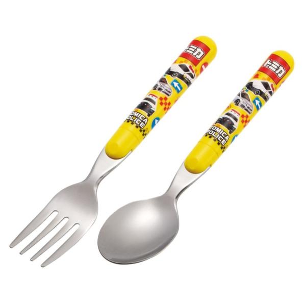 サイズ/スプーン：約幅3.1×長さ14×持ち手直径1.3cmフォーク：約幅2.3×長さ14.1×持ち手直径1.3cm内容量/スプーン・フォーク：各1本材質/柄：ABS樹脂金具：ステンレス鋼生産国/日本製パーツ別耐熱温度/柄：100度食器洗い...