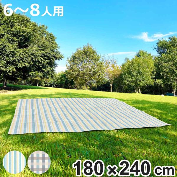 サイズ/約横180×縦240cm重量/約480g内容量/1個材質/本体：発泡ポリエチレン1mmPPフィルム(柄フィルム)アルミ蒸着PETフィルム手提げ袋：EVA種類/ストライプ、チェック生産国/中国製耐熱温度/60度●厚みがありソフトな座り...