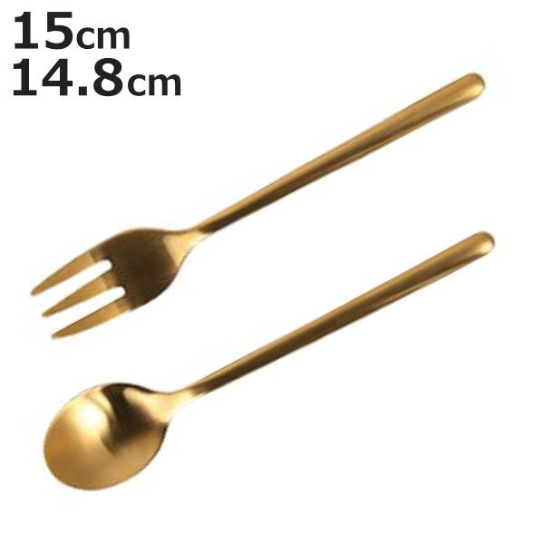 サイズ/【デザートフォーク】長さ：約15cm【デザートスプーン】長さ：約14.8cm内容量/1本成分/18-8ステンレス種類/フォーク、スプーン生産国/中国製食器洗い乾燥機/使用不可●SVELTE（スヴェルト）シリーズのゴールドのカトラリー...