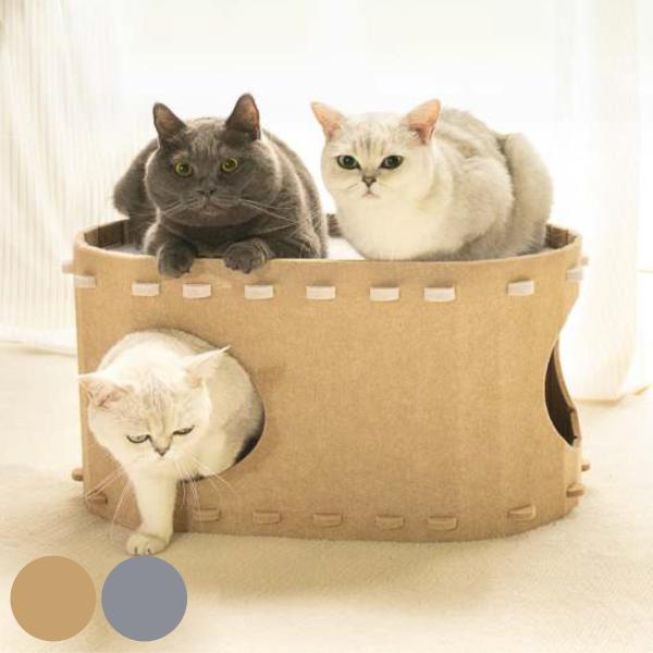 サイズ/約幅58×奥行33×高さ30cm重量/約880g内容量/1個材質/ポリエステル種類/キャメル、グレー生産国/中国製洗濯/不可耐荷重/10kg組立状態/お客様組立品●猫ちゃんが喜ぶフェルト素材の爪とぎハウスです。●ソファーやカーペット...