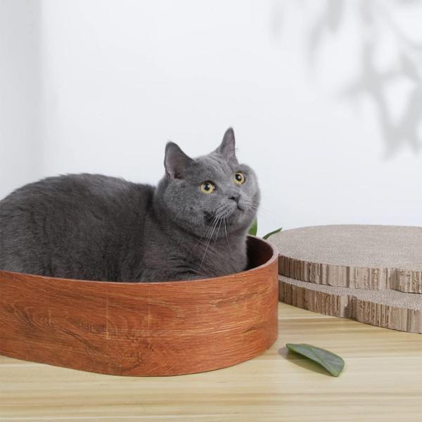 サイズ/約幅44×奥行33×高さ10cm内容量/1個（爪とぎ3個）材質/木材、段ボール生産国/中国製●ベッドのようにくつろげて遊べる爪とぎです。●爪とぎが3個入っていて、長く使えて経済的です。●研ぎクズが飛び散りにくい素材です。●ケースの中...