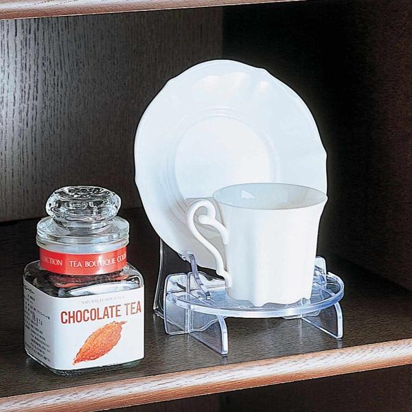 サイズ/本体：約幅11.8×奥行12.1×高さ9.8cmカップ乗せ部：約直径6.2cm 重量/約70g内容量/1個材質/スチロール樹脂生産国/日本製耐熱温度/80度耐冷温度/-10度●大切なカップ＆ソーサーをインテリアにできるカップ＆ソーサ...