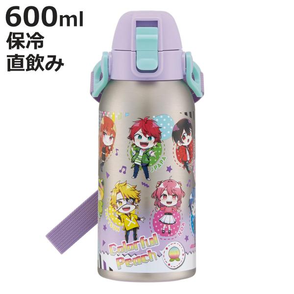 サイズ/約幅8.2×奥行8.2×高さ22.3cm重量/約350g容量/約600ml内容量/1個（本体、ショルダーベルト、名前シール）材質/内びん・口がね：ステンレス鋼胴部：ステンレス鋼(アクリル樹脂塗装)キャップ・フタ・ベルト止め具：ポリプ...