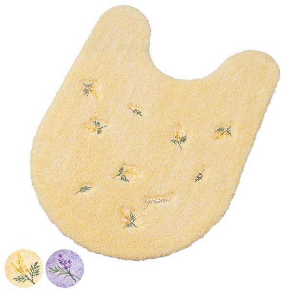 サイズ/約横60×縦80cm内容量/1枚材質/ポリエステル100％種類/イエロー、ラベンダー生産国/インドネシア製洗濯/洗濯機使用可能乾燥機/使用不可床暖房/ホットカーペット/非対応滑り止め/加工あり●花の刺繍が可愛らしいトイレマットです。...